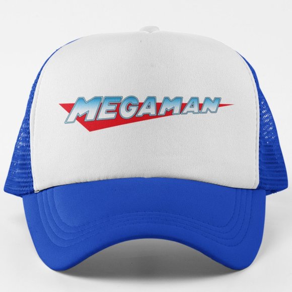 Accessories | New Mega Man Logo Foam Trucker Mesh Snapback Hat 2tone Blue | Poshmark